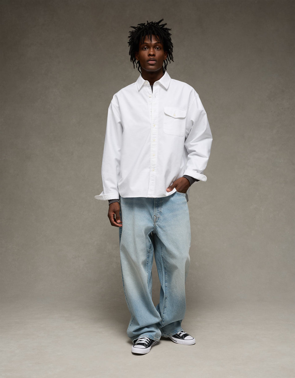 AE Relaxed Fit Oxford Button-Up Shirt – American Eagle Europe