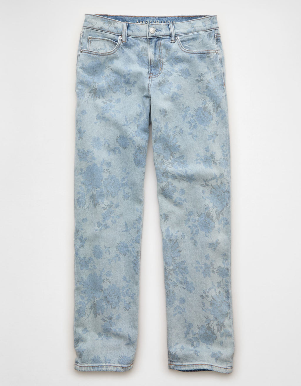 AE Floral Print Stretch Low-Rise Baggy Straight Jean – American Eagle ...