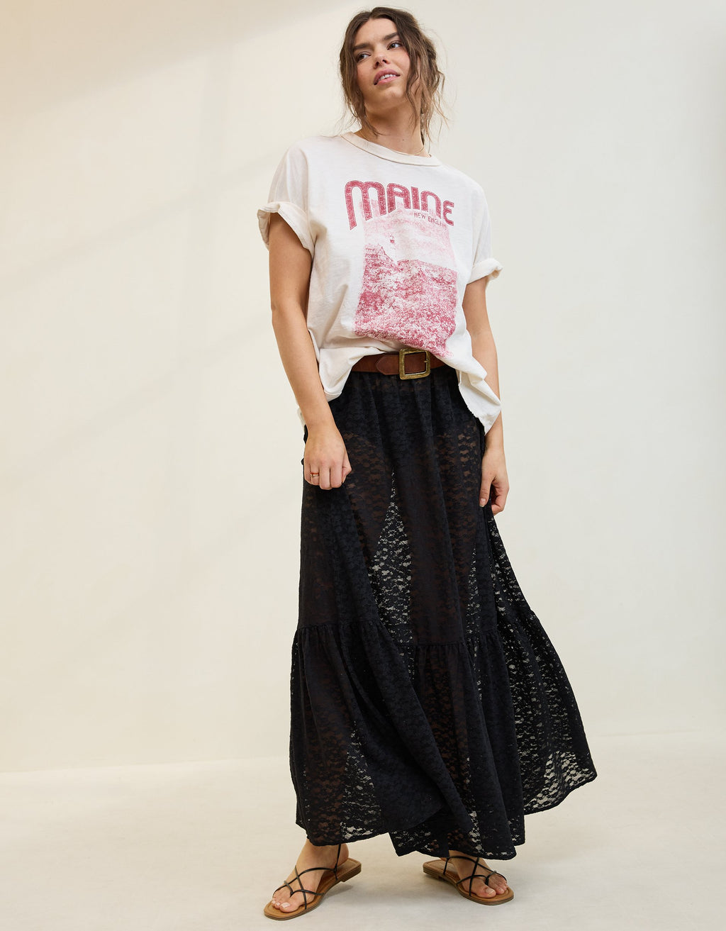 Aerie Tiered Lace Maxi Skirt – American Eagle Europe